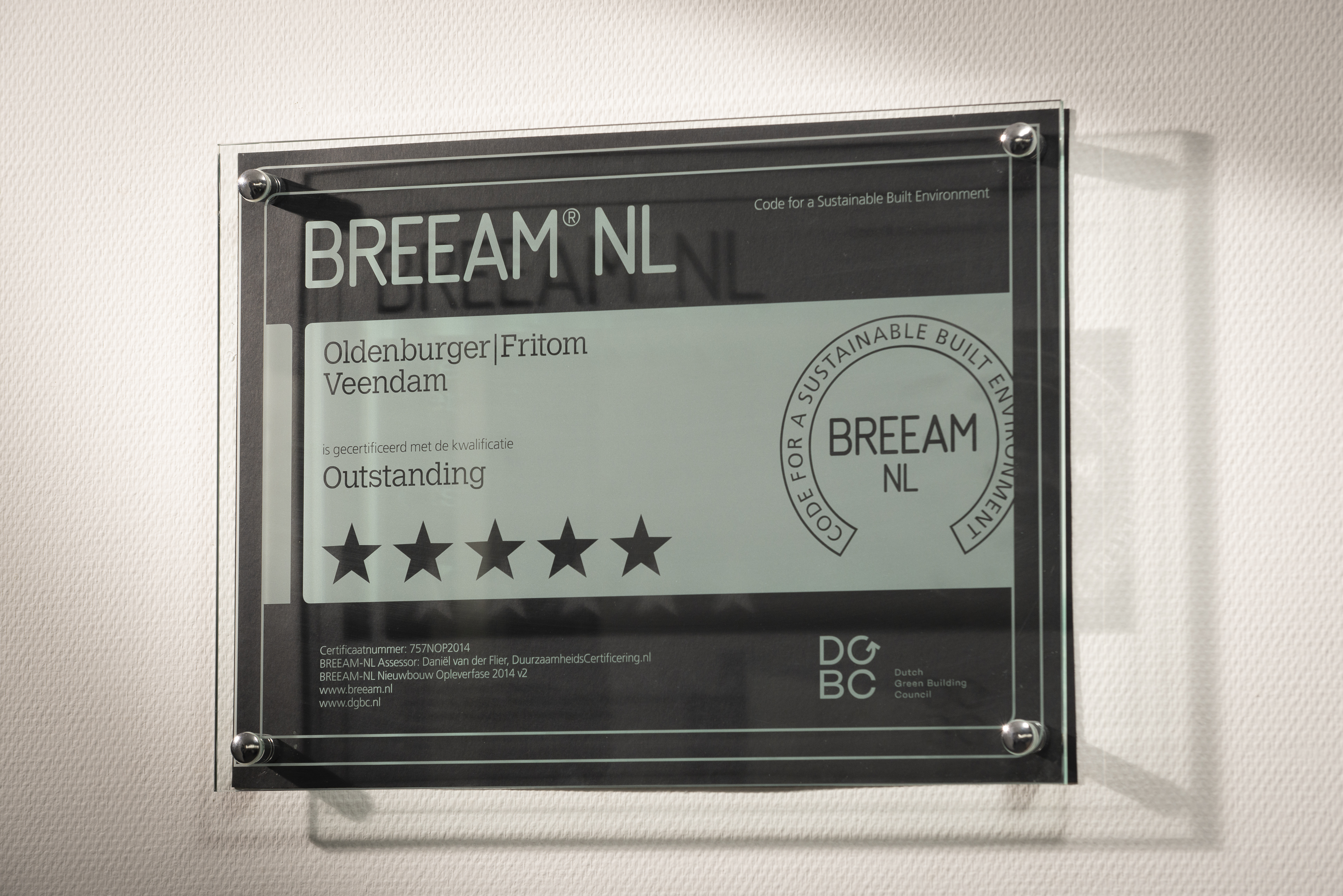 BREEAM certificaat – Distributiecentra Oldenburger|Fritom